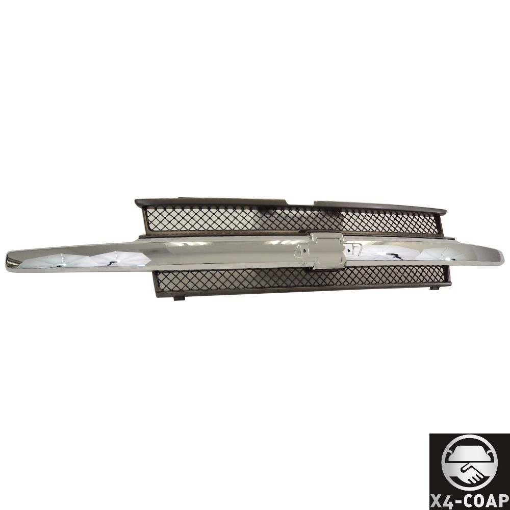 Grille With Chrome Center Bar Kit Set For Chevrolet Trailblazer 02-09 ...
